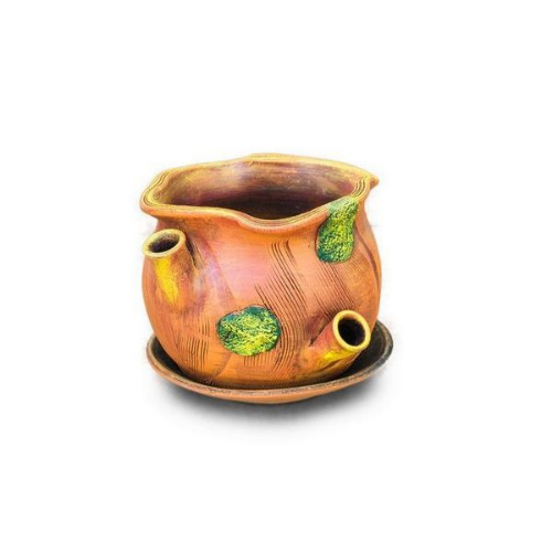 Saksija panj velika 20cm etno keramika