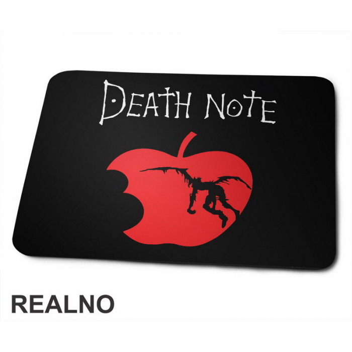 RED APPLE AND LOGO - DEATH NOTE - PODLOGA ZA MIŠ