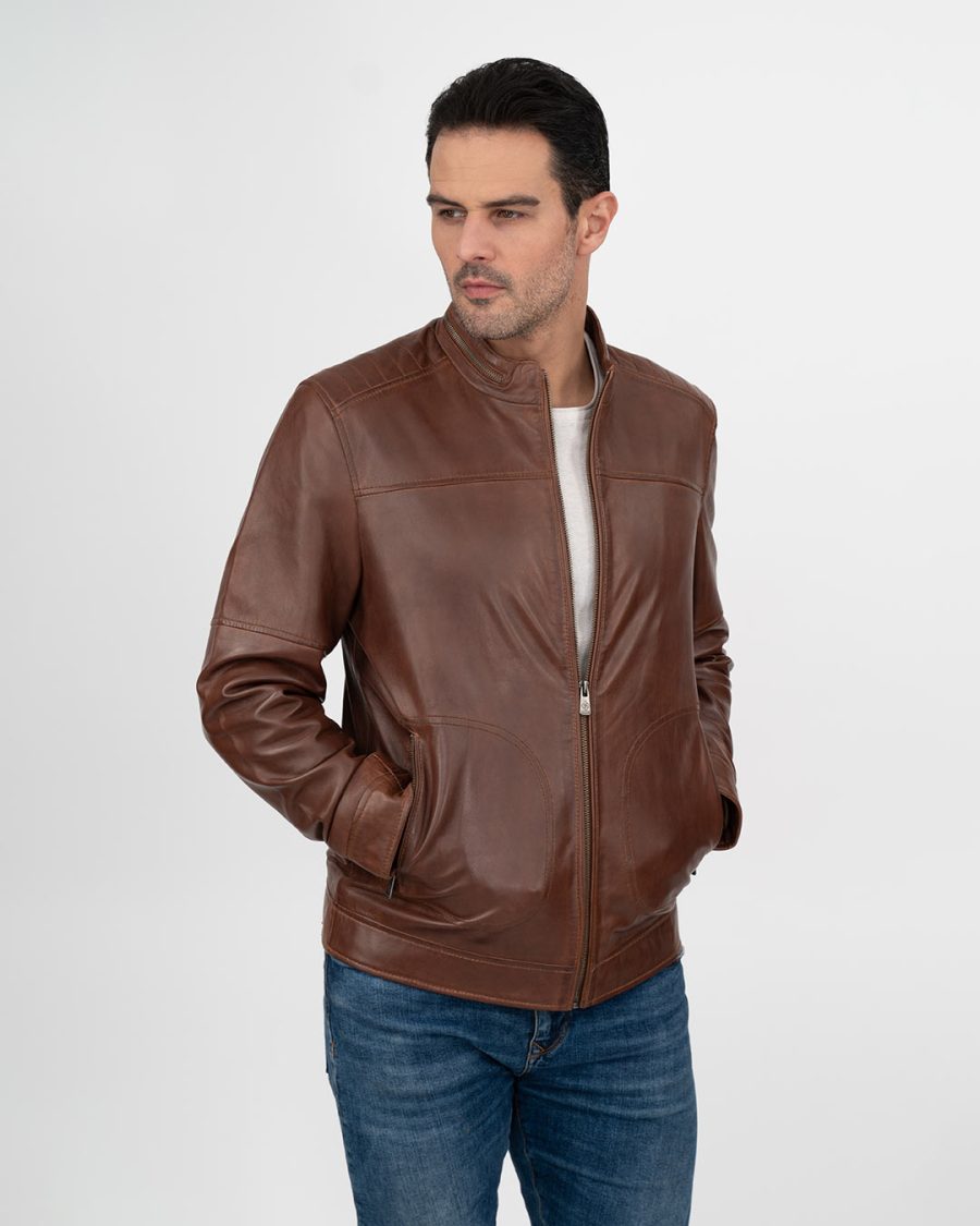 Muška kožna jakna – Invento Charlie – Braon