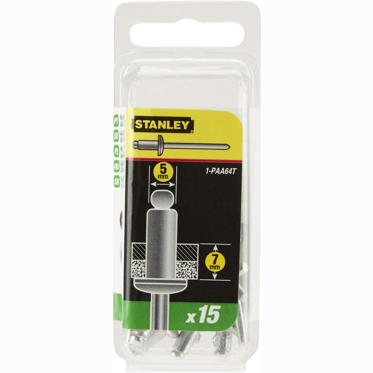 Stanley Aluminijumske nitne 4,7×6 mm, 15kom, 1-PAA64T