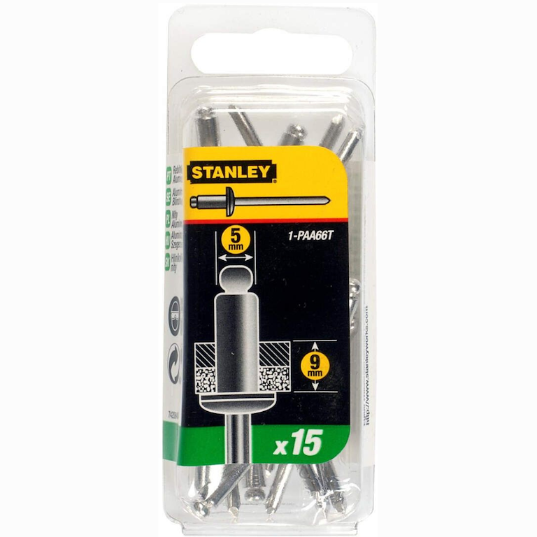 Stanley Aluminijumske nitne 4,7×9,5 mm, 15kom, 1-PAA66T