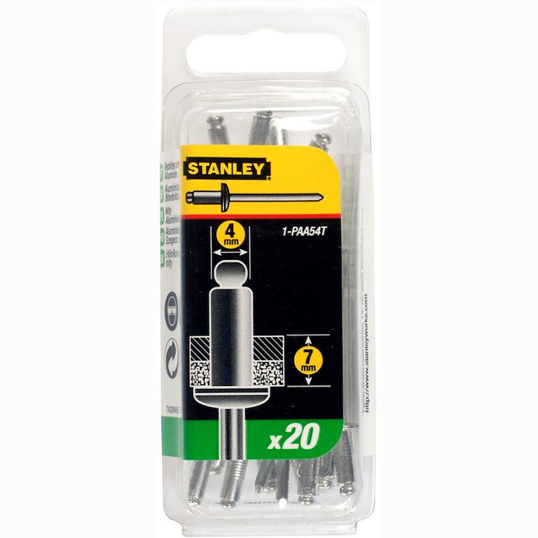 Stanley Aluminijumske nitne 4×6 mm, 20kom, 1-PAA54T