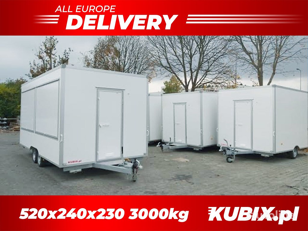 Nova Kubix Catering trailer 520x240x230 3000kg two-axle commercial trailer prikolica kiosk