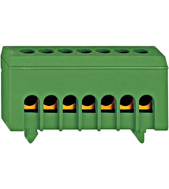 PE-stezaljka (klema) zelena 7 odvoda, izolovana