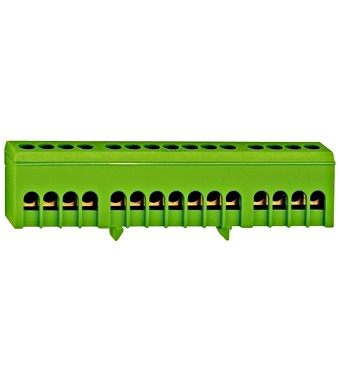 PE-stezaljka (klema) zelena 15 odvoda, izolovana