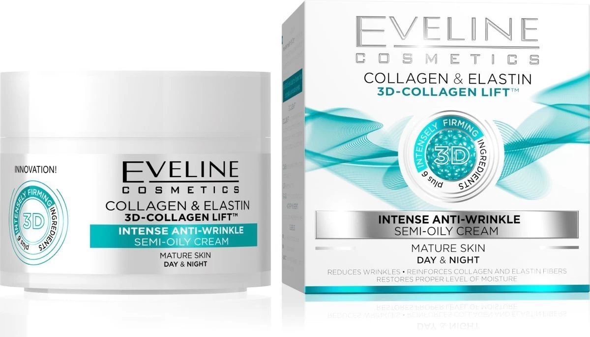 EVELINE KREMA ZA LICE NATURE LINE +6 3D COLLAGEN DAY AND NIGHT 50ML+ POKLON