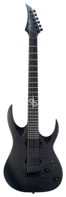 Solar Guitars A2.6FB Baritone Flame Black Mate