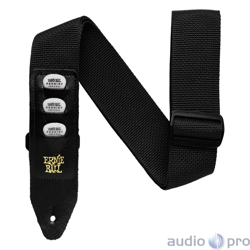 Ernie Ball 4039 Black Pickholder Strap - Kaiš za gitaru sa pregradama za trzalice