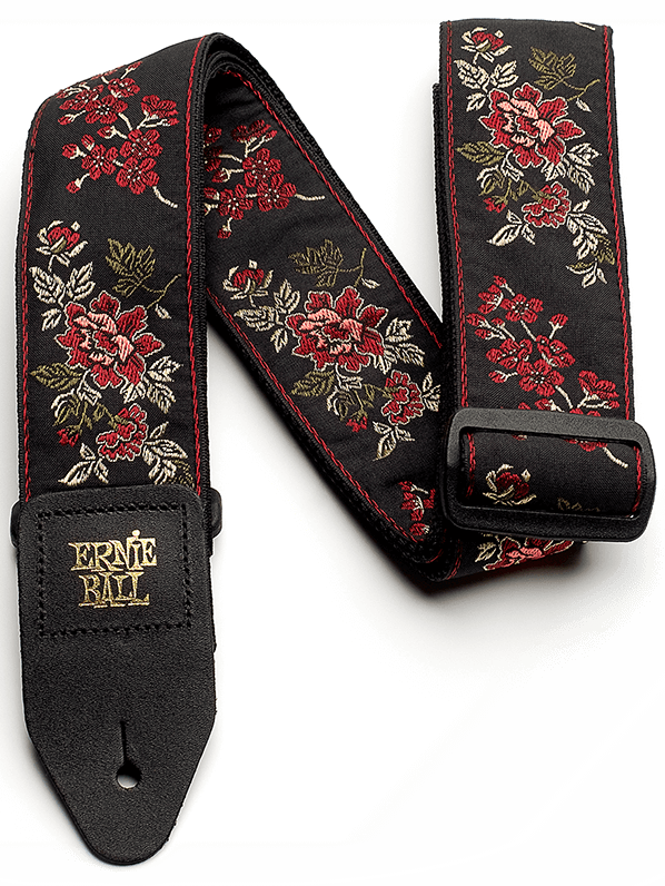 Ernie Ball 4142 Red Rose Jacquard - Kaiš za gitaru