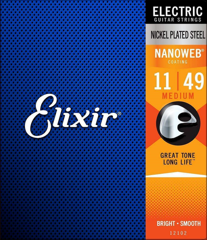 Elixir 12102 Electric NANOWEB Medium 11-49 žice za električnu gitaru