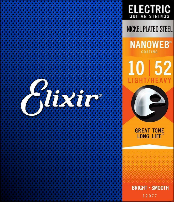 Elixir 12077 Electric NANOWEB Light-Heavy 10-52 žice za električnu gitaru