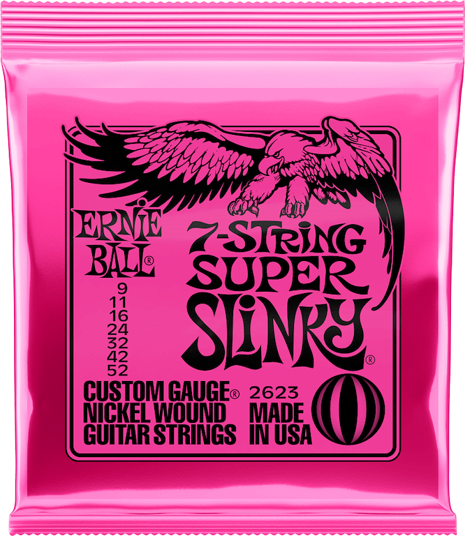 Ernie Ball 2623 Super Slinky 7-String Nickel Wound 9-52 žice za električnu gitaru