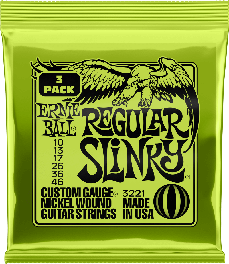 Ernie Ball 2221 10-46 3-Pack Regular Slinky Nickel Wound Electric Guitar Strings