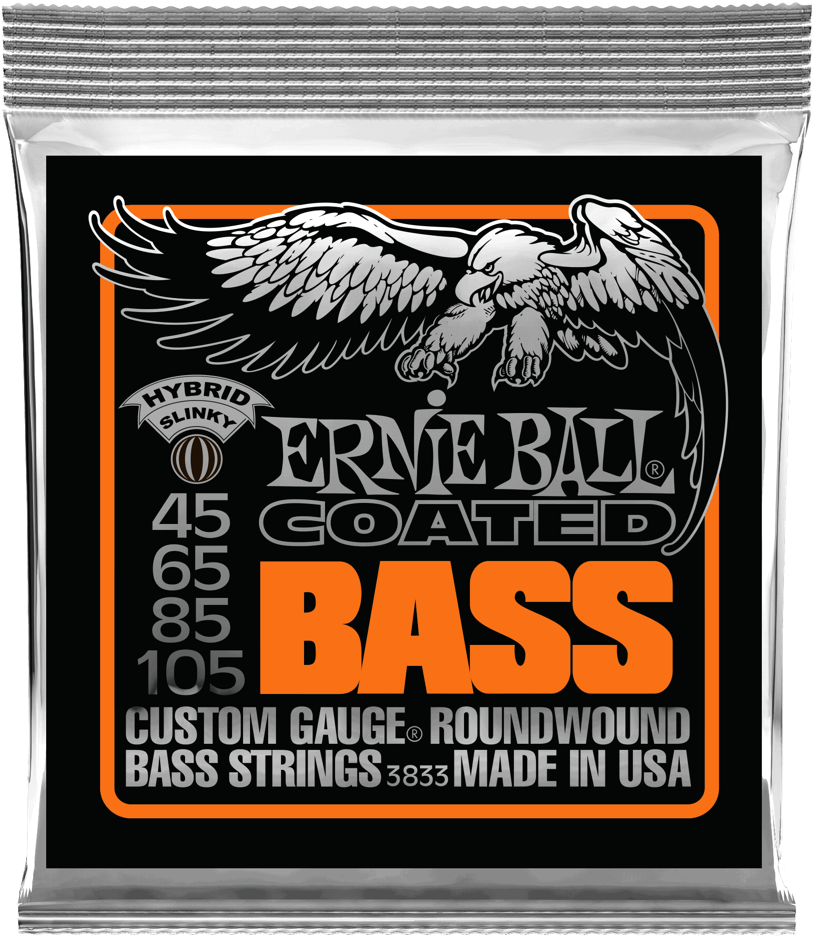 Ernie Ball 3833 45-105 Hybrid Slinky Coated Electric Bass Strings