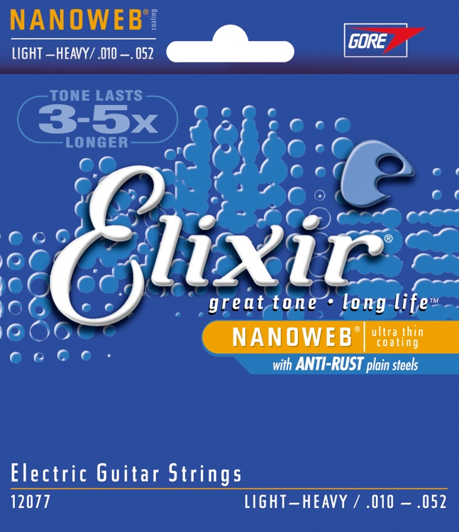 Elixir 12077 Electric NANOWEB Light-Heavy 10-52