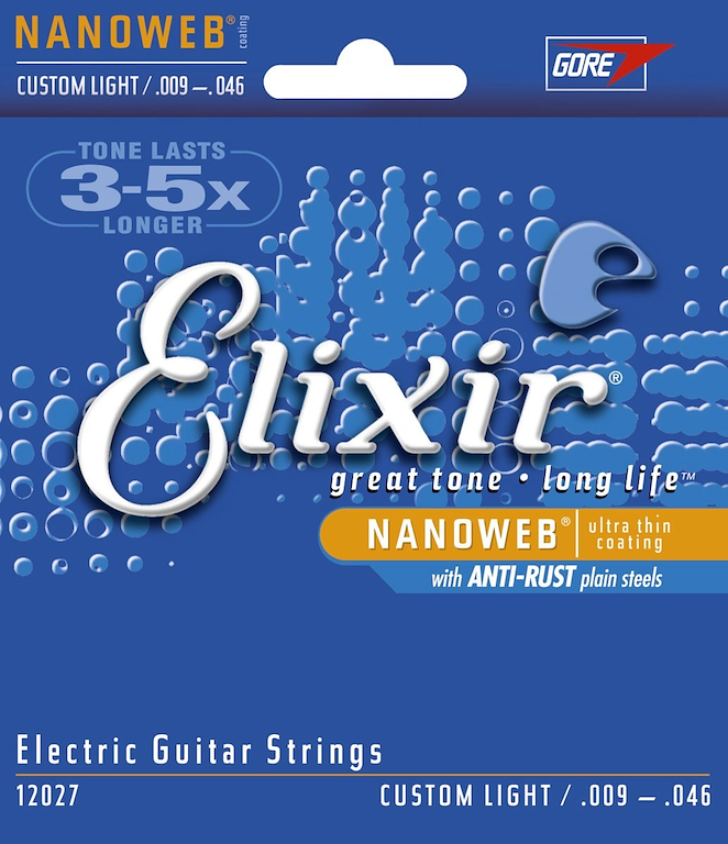 Elixir 12027 Electric NANOWEB Custom Light 9-46