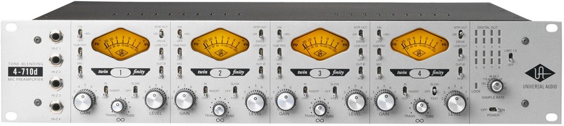 Universal Audio 4-710D | Four-Channel Tone-Blending Mic Preamp