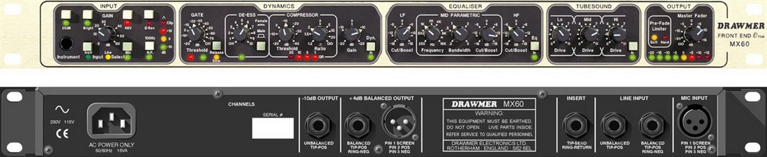 Drawmer MXPRO-60 Front End One
Tehnička specifikacija
Dodatne informacije