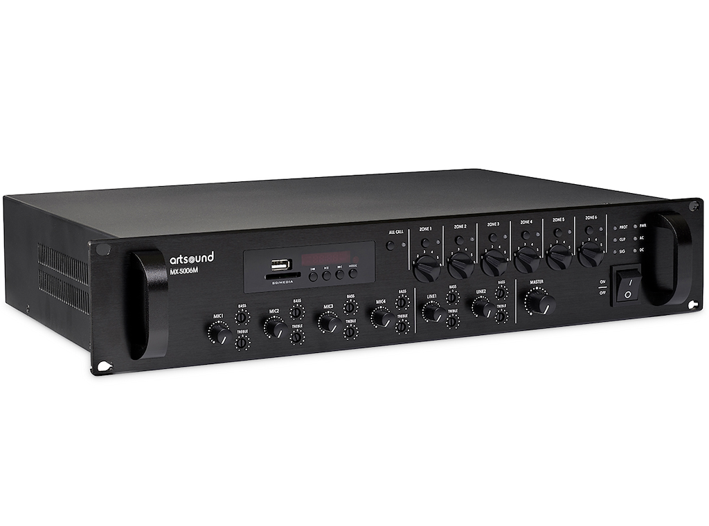 Art Sound MX-5006M | 500W 6-Zone Mixer Amplifier