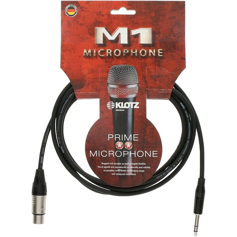 KLOTZ M1FS1K0500 - mikrofonski kabl sa Klotz-ovim FXLR-om i balansiranim 6,3mm Jack-om