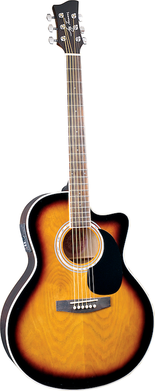 Jay Turser JTA-444CET Tobacco Sunburst elektro-akustična gitara