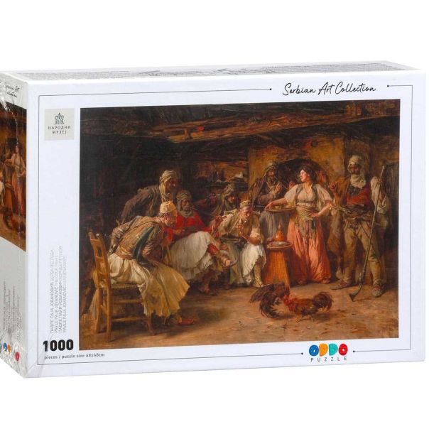 SERBIAN ART Puzzle Paja Jovanović - Borba petlova - 1000 delova