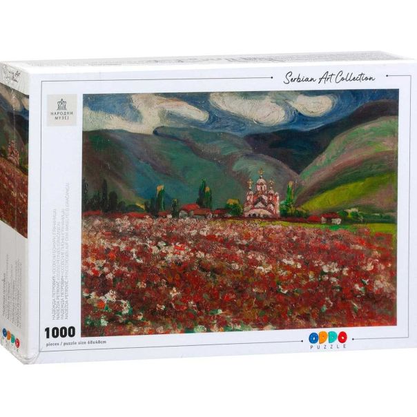 SERBIAN ART Puzzle Nadežda Petrović -Kosovski božuri (Gračanica) - 1000 delova