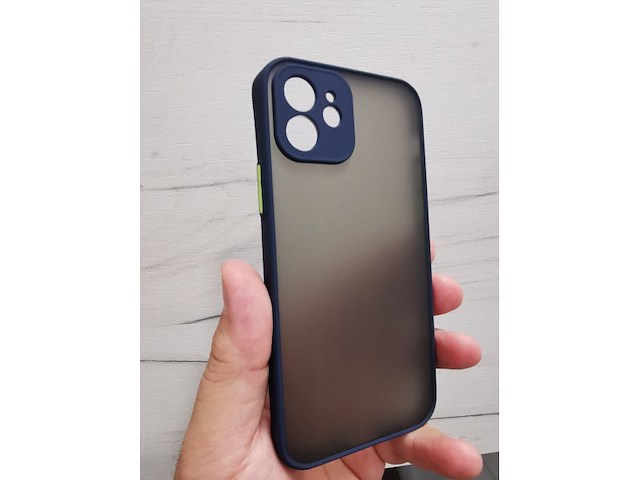 IPhone 12 maska futrola Border Color Button Matte Teget
