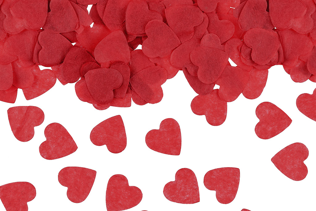 Papirne konfete – crvena srca