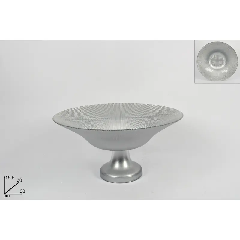 Dekorativna činija 30cm gliter CM003369L srebrna