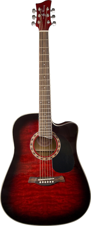 Jay Turser JTA-454QCET Red Sunburst elektro-akustična gitara