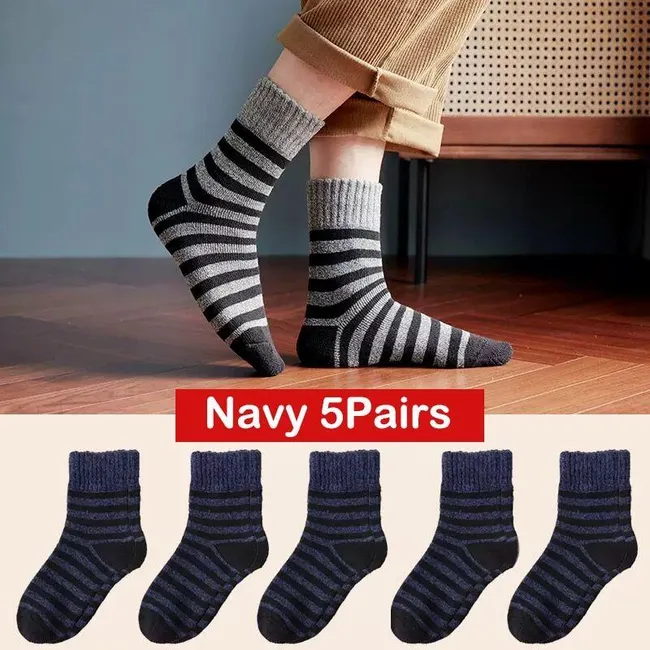 5 pari zimske debele čarape muške super deblje čvrste čarape prugaste Merino vunene zečje čarape protiv hladnog snega Rusija zimske tople čarape