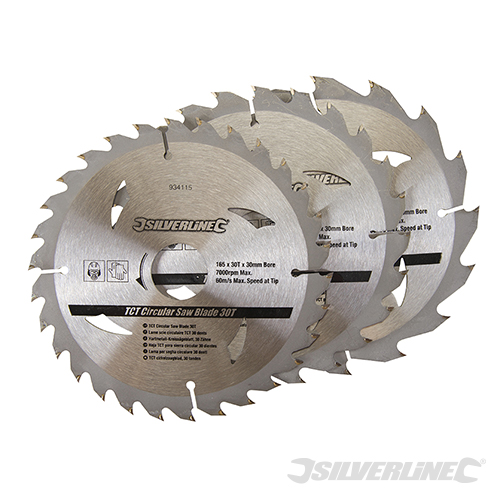 Kruzne testere vidija 16, 24, 30T 3kom/pak 165x30-20, 16, 10mm prsten