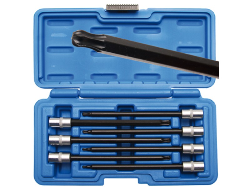 Set nasadnih kljuceva Torx, kuglasta glava, dugacki, 6,3 (1/4), 7 kom