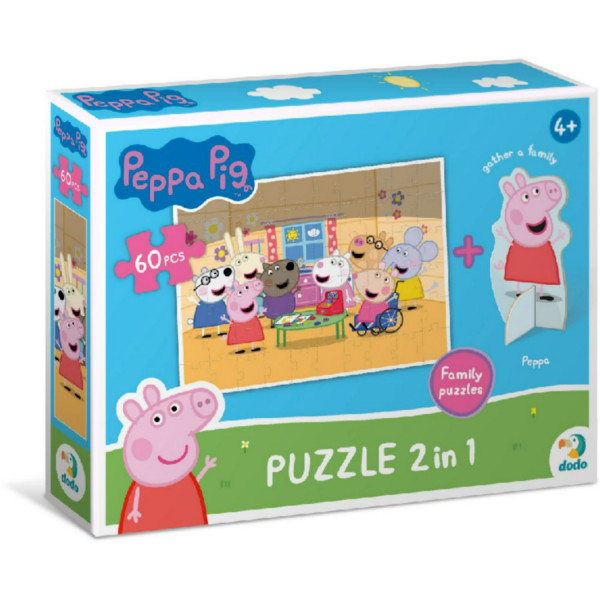 Dodo puzzle Peppa prase sa figurom, porodica