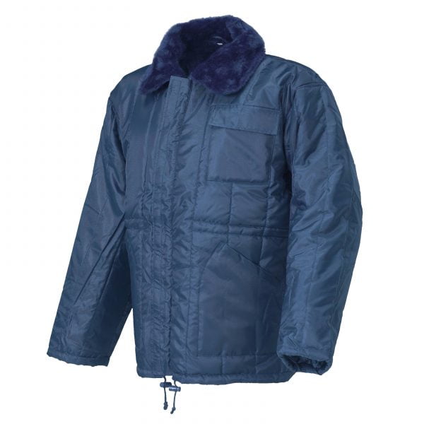 Zimska jakna sa kragnom od veštačkog krzna 4680 teget