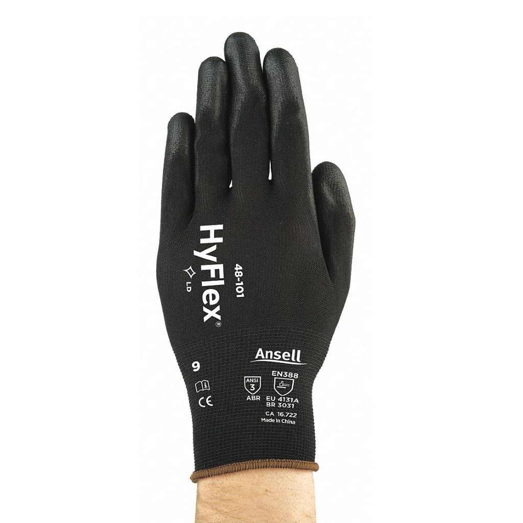 HYFLEX 48-101 rukavice najlon sa premazom od poliuretana, crne Ansell
