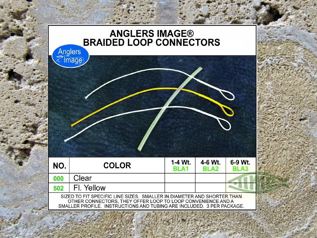 Anglers Image Braided Loop Connectors Fl. Yellow