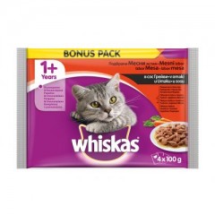 WHISKAS MULTIPACK Sos izbor mesa 4x85gr