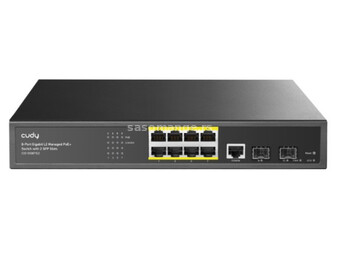 Cudy GS2008PS2 * 8-Port Layer 2 Managed Gigabit PoE+ Switch with 2 Gigabit SFP Slots, 120W