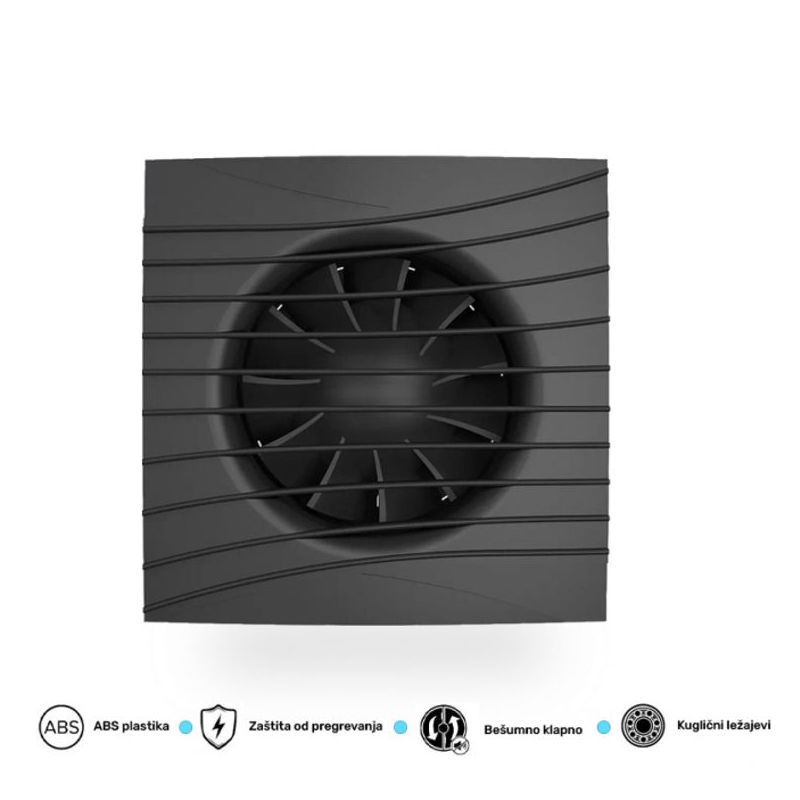 ERA VENTILATOR SILENT 5C CRNI