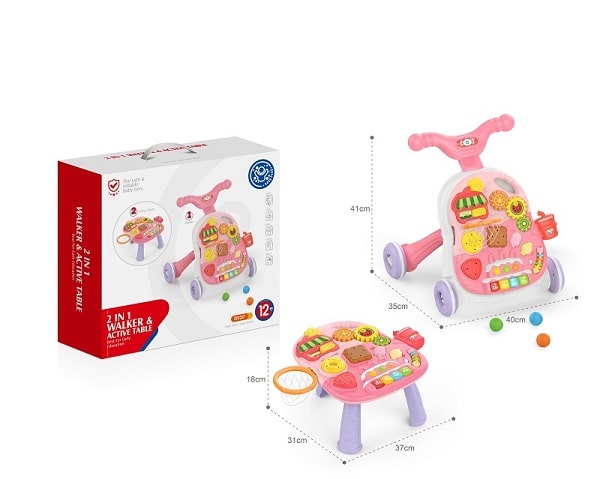 Muzička hodalica za bebe 2u1 – roze, 311572