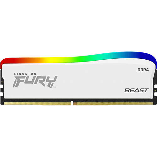 Kingston 8GB 3600MT/s DDR4 CL17 DIMM FURY Beast White RGB SE memorija | KF436C17BWA/8