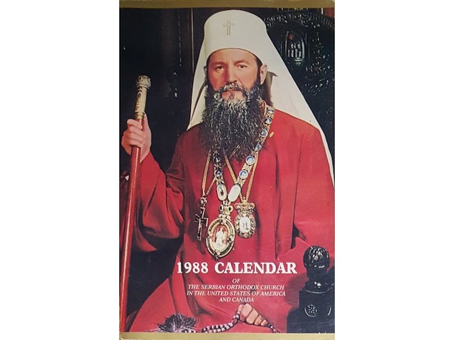 Crkveni Kalendar Za Ameriku i Kanadu 1988 RETKO