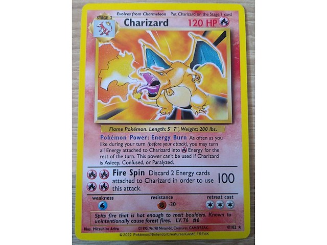Pokemon karta Charizard - Pokemoni karte