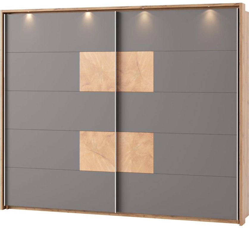 Livorno 72 ormar 2 vrata 270x60x225 cm sivi/hrast