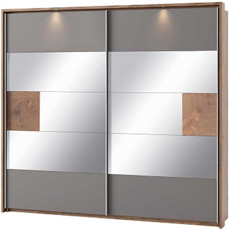 Livorno 73 ormar 2 vrata/ogledalo 215x60x210 cm sivi/hrast