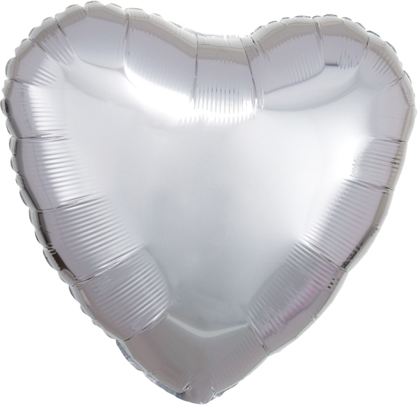 991408792
18″ Foil Metallic Silver Heart