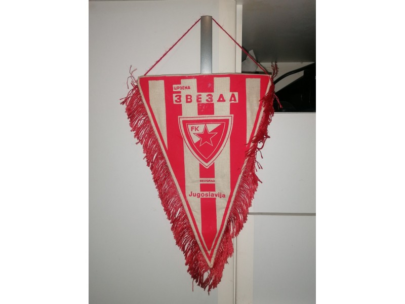 FK CRVENA ZVEZDA ZASTAVICA KAPITENSKA ZA KOLA, 18x15cm, poliester,  Serbianshop