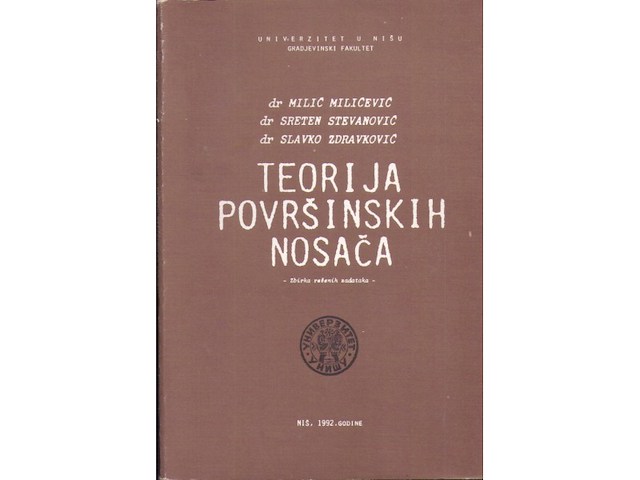 Teorija površinskih nosača-zbirka rešenih zadataka